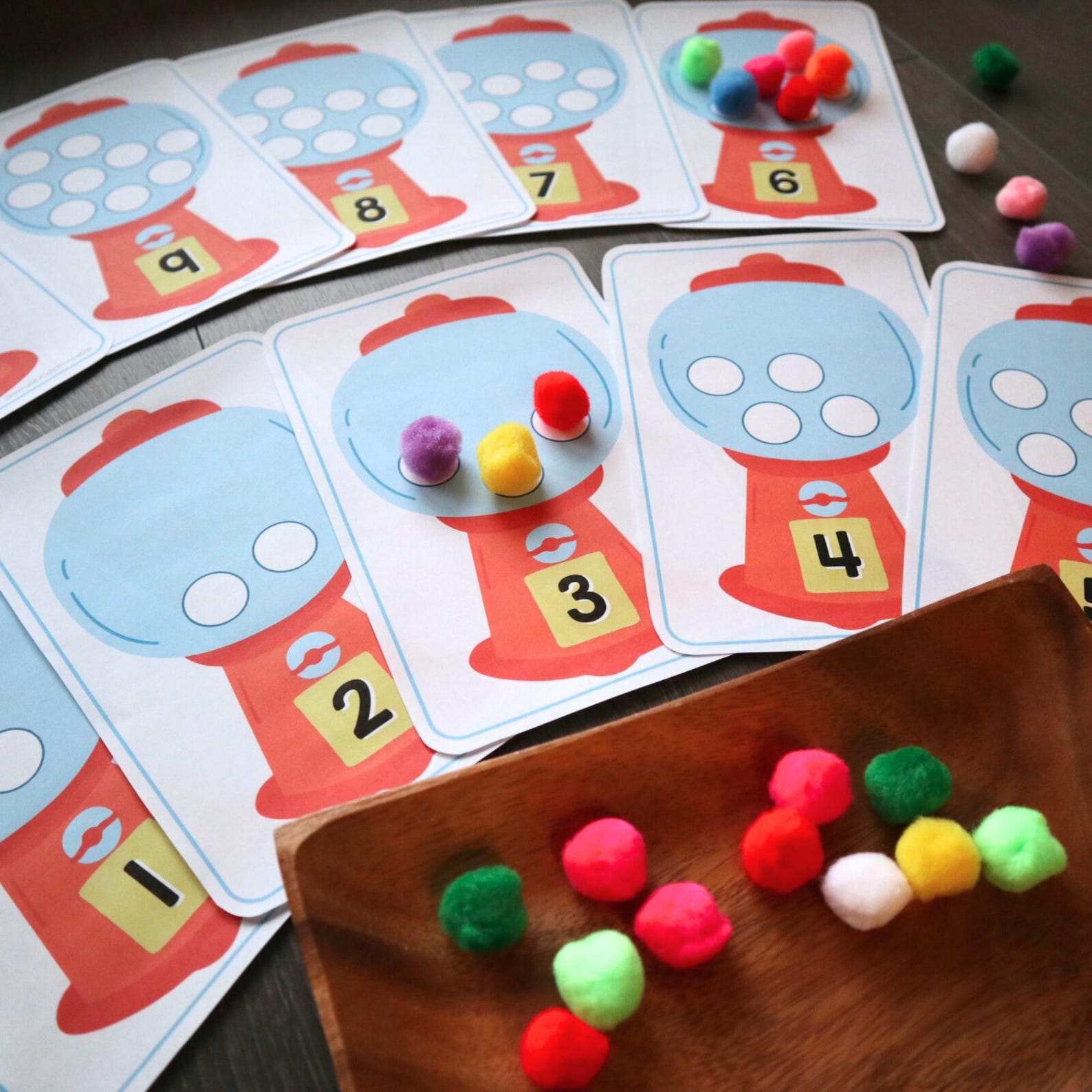 Gumball Counting Activity 1-10 Printable | Pom Pom Activity | Fine ...