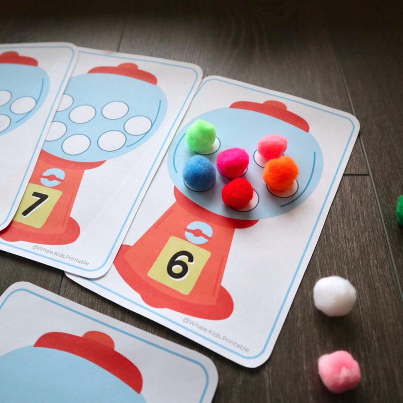 Gumball Counting Activity 1-10 Printable | Pom Pom Activity | Fine ...
