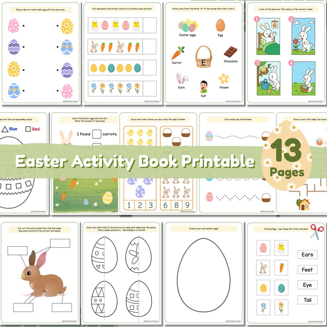 Easter Printable | Activity Book for Preschool & Kindergarten | Math ...