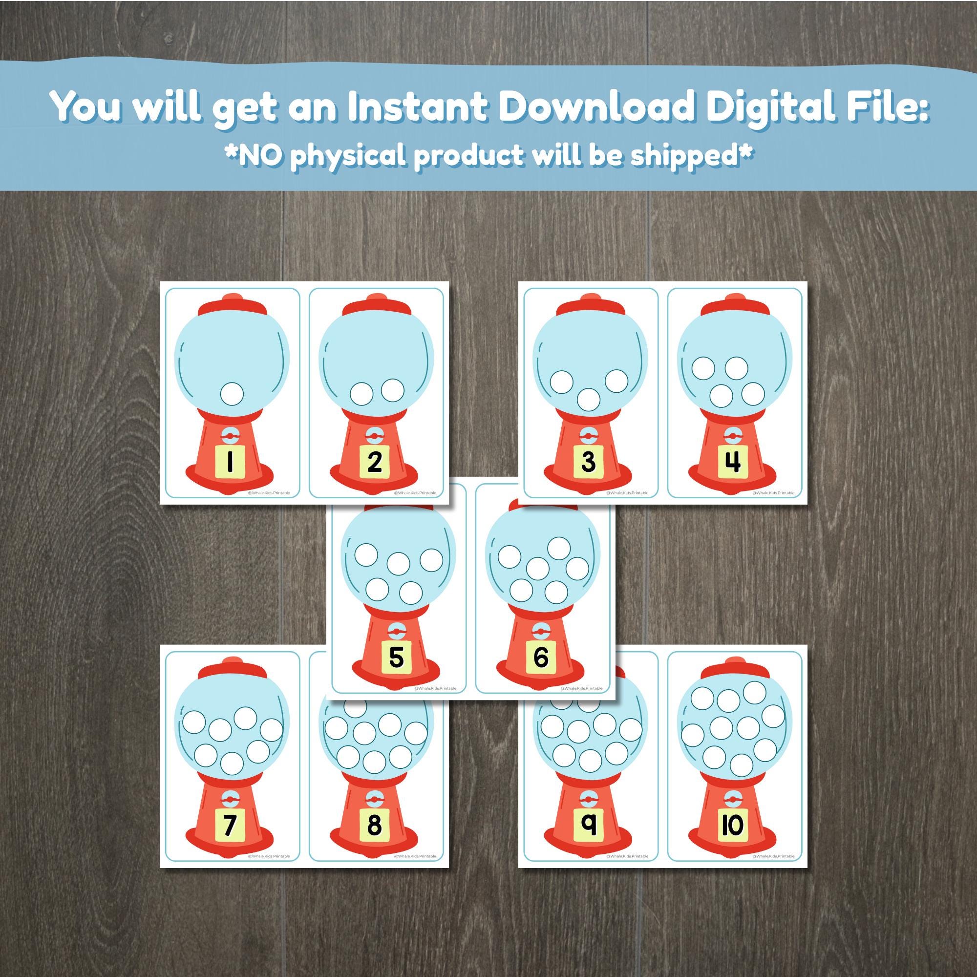 Gumball Counting Activity 1-10 Printable | Pom Pom Activity | Fine ...