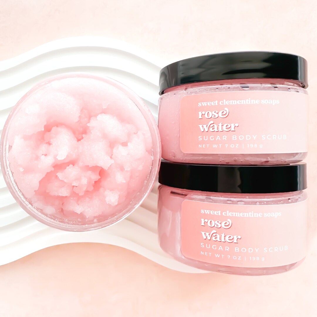 Rosewater Sugar Scrub, Body Scrub, Rose Water Scrub, Exfoliating Scrub ...