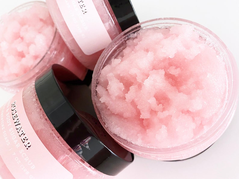 Rosewater Sugar Scrub Body Scrub Rose Water Scrub - Etsy