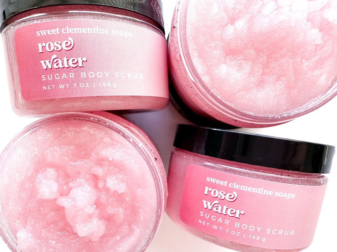 Rosewater Sugar Scrub Body Scrub Rose Water Scrub - Etsy