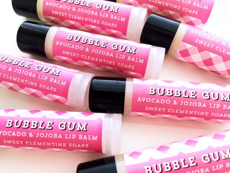 Bubble Gum Lip Balm Moisturizing Avocado and Jojoba Oil Lip | Etsy