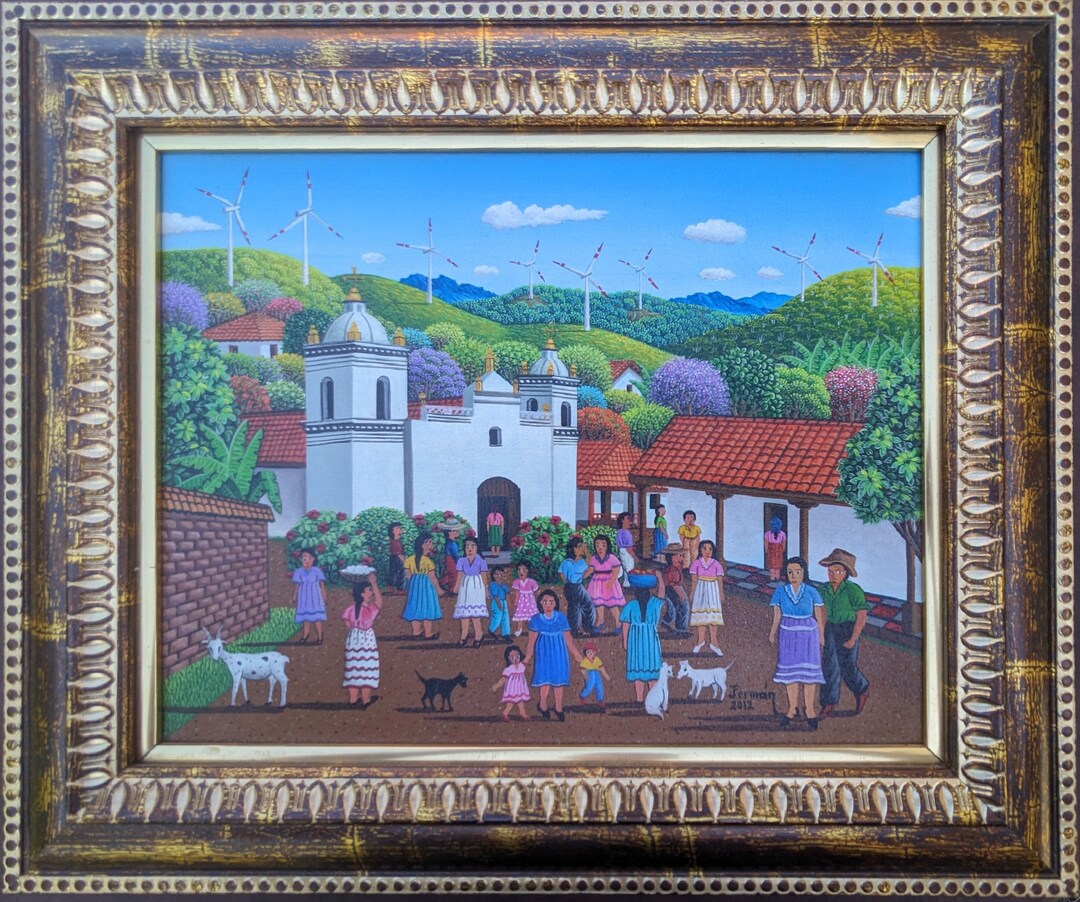 Original Art Painting by Famous Artist Jorge Ferman Honduras Ciudad Thé ...
