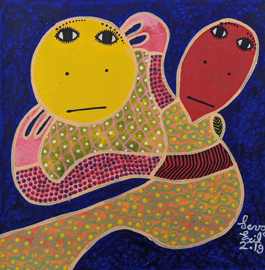 Levoy Exil Original Haitian Art - Vivid Folk Painting - Collectible ...