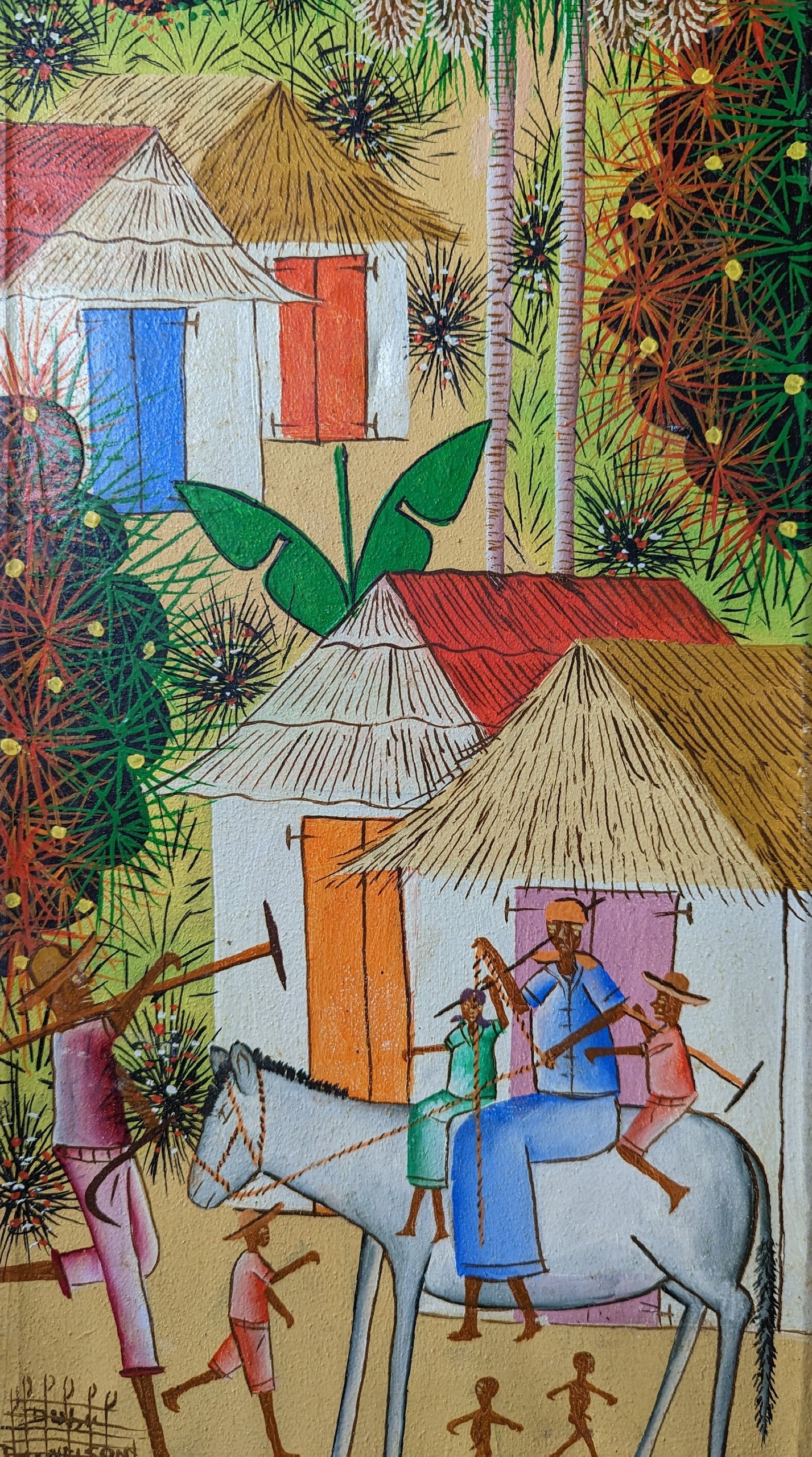 Haitian Art Painting by Jean Nelson Dubic - Ayiti Village - Etsy