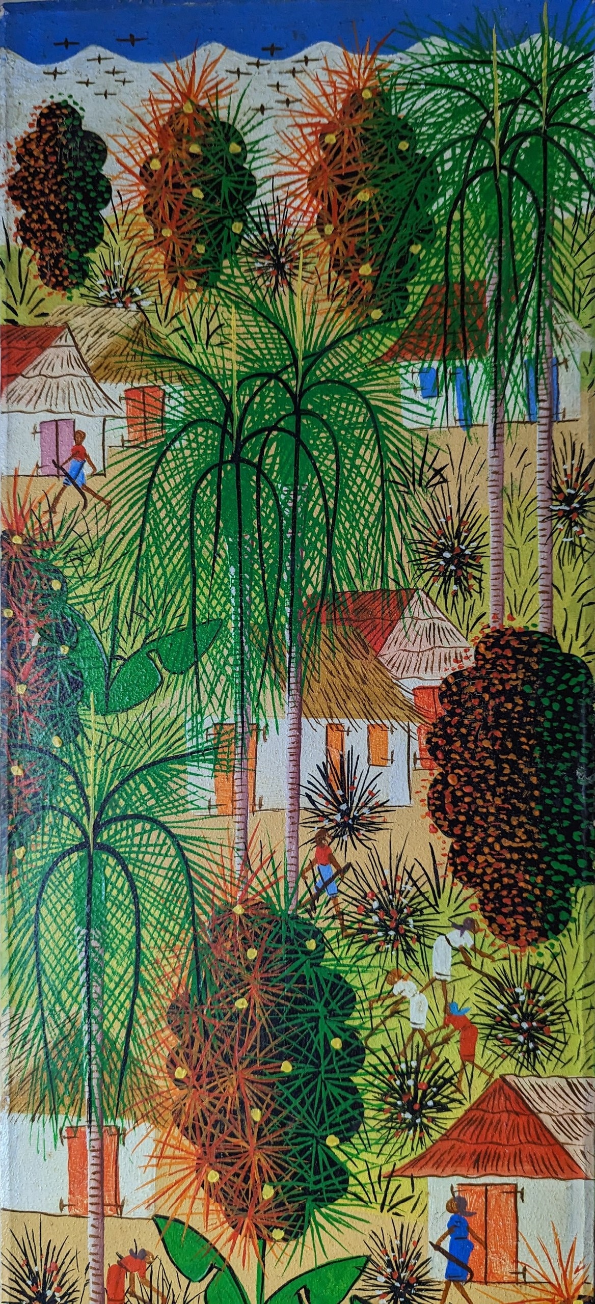 Haitian Art Painting by Jean Nelson Dubic - Ayiti Village - Etsy