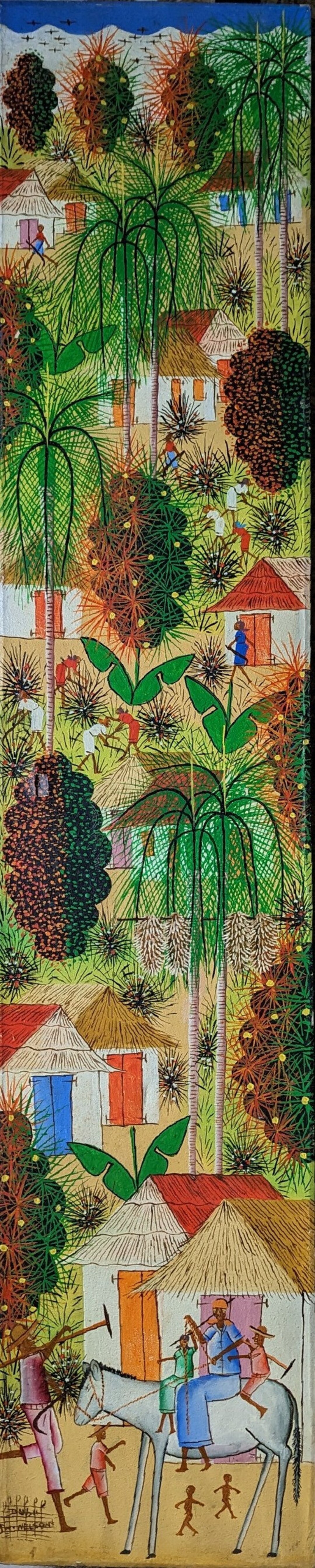 Haitian Art Painting by Jean Nelson Dubic - Ayiti Village - Etsy