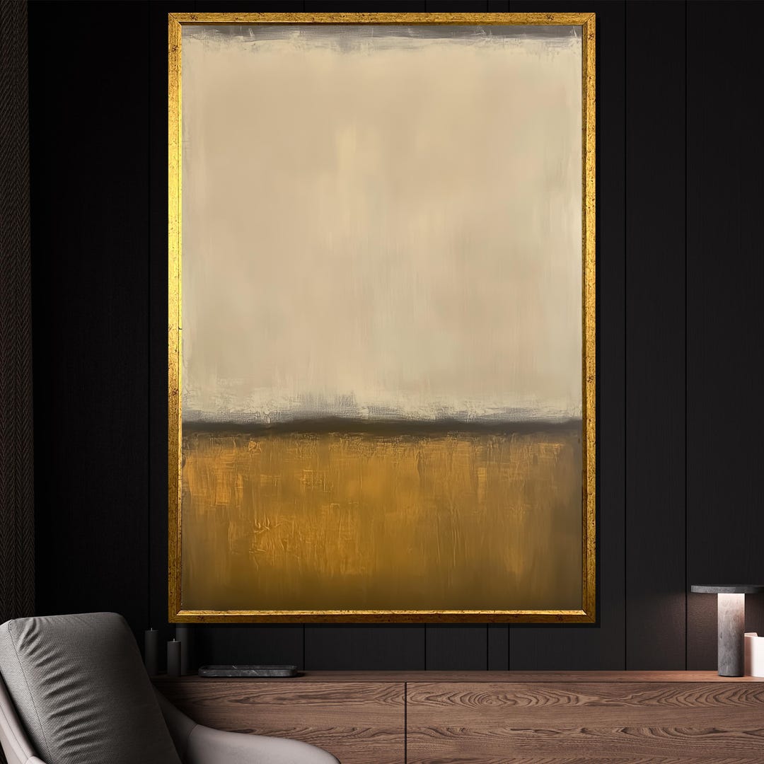 Mark Rothko Canvas Painting With Cream and Gold Color Fields for Modern ...