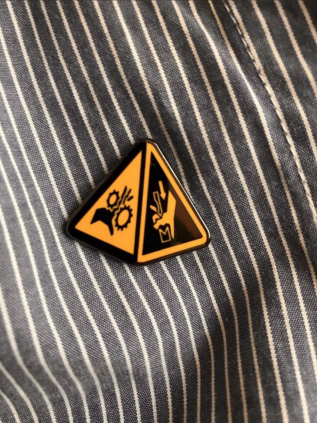 Hand Crush & Moving Gears Hazard Symbol Hard Enamel Pin - Etsy