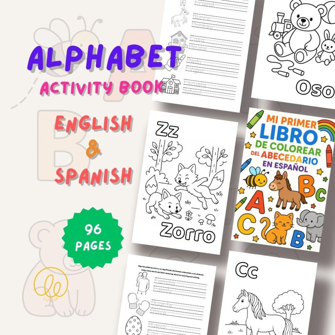 Printable Spanish-english Alphabet Book for Kids – ABC Coloring ...