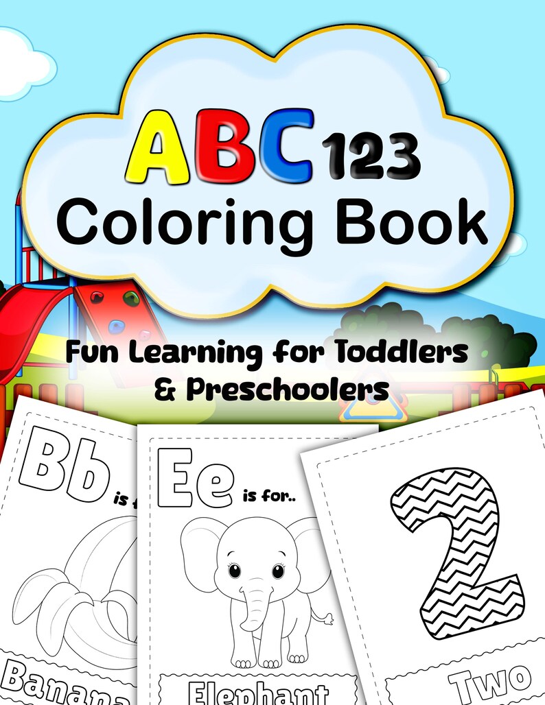 Kids Coloring Book ABC 123 Alphabets and Numbers Kids Coloring Book for ...
