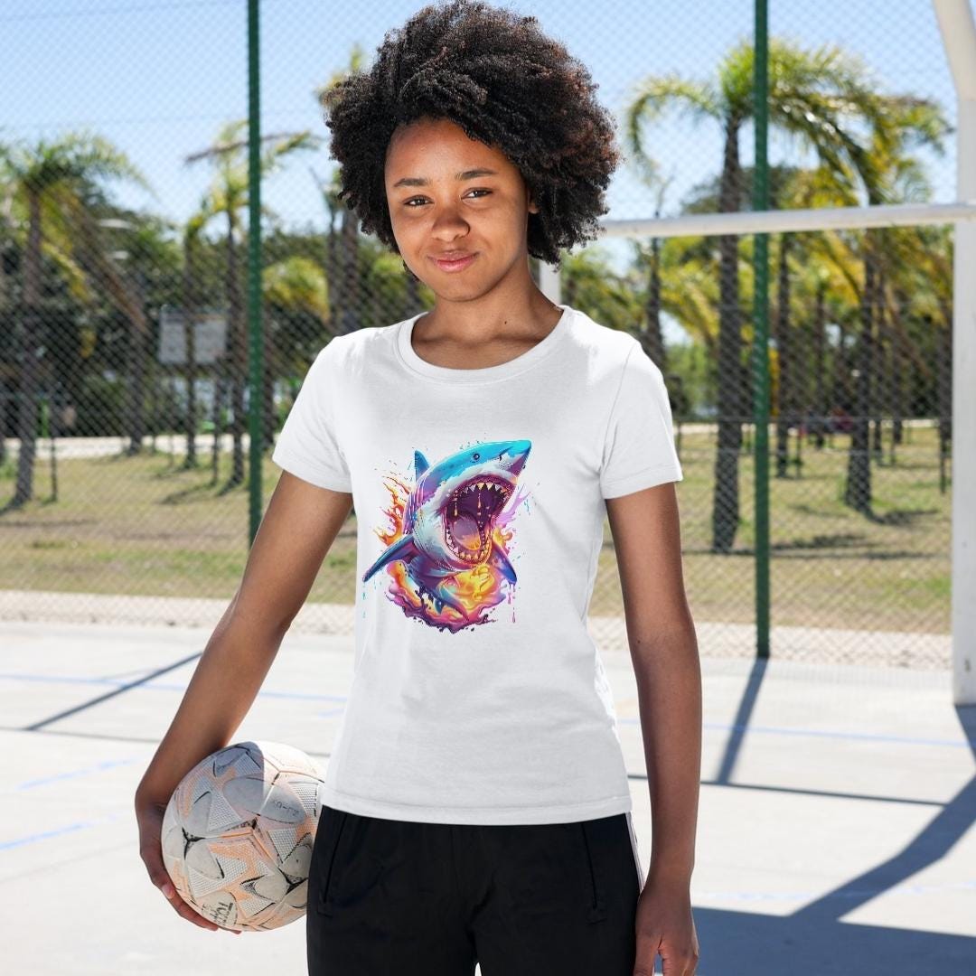 Megalodon Clipart Bundle – 15 Hyper-realistic Neon Megalodon Designs ...