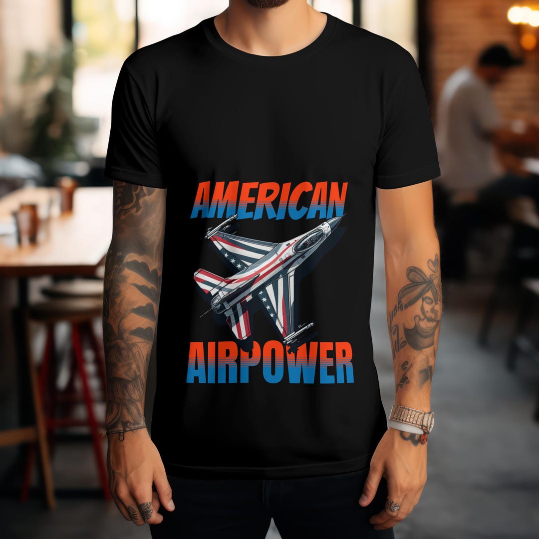 American Airpower F16 Fighter Jet Shirt PNG, USA Patriotic Military ...