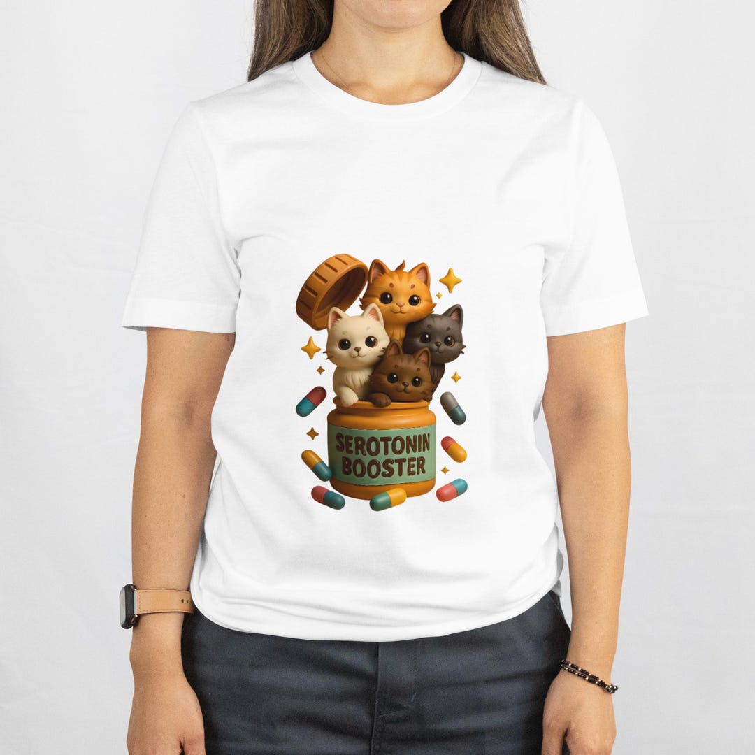 Cute Cat Serotonin Booster PNG | Kawaii Cat Clipart | Mental Health ...