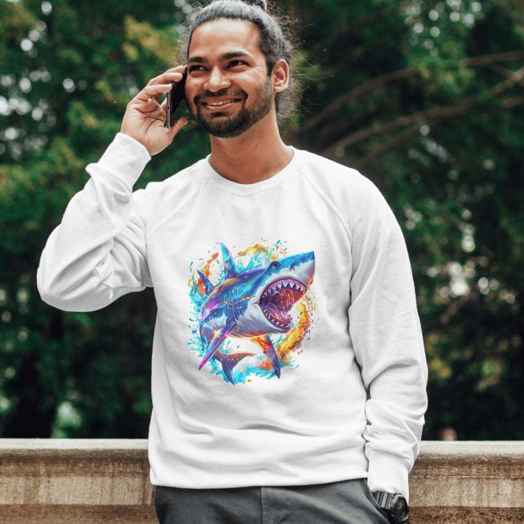 Megalodon Clipart Bundle – 15 Hyper-realistic Neon Megalodon Designs ...