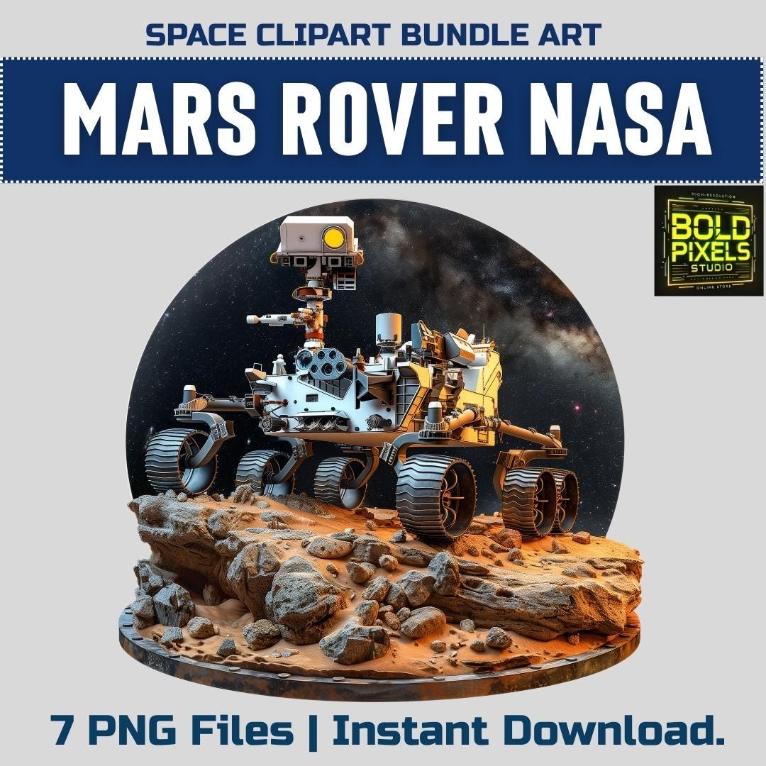 Mars Rover NASA Clipart Bundle – High-resolution Space Art for T-shirts ...