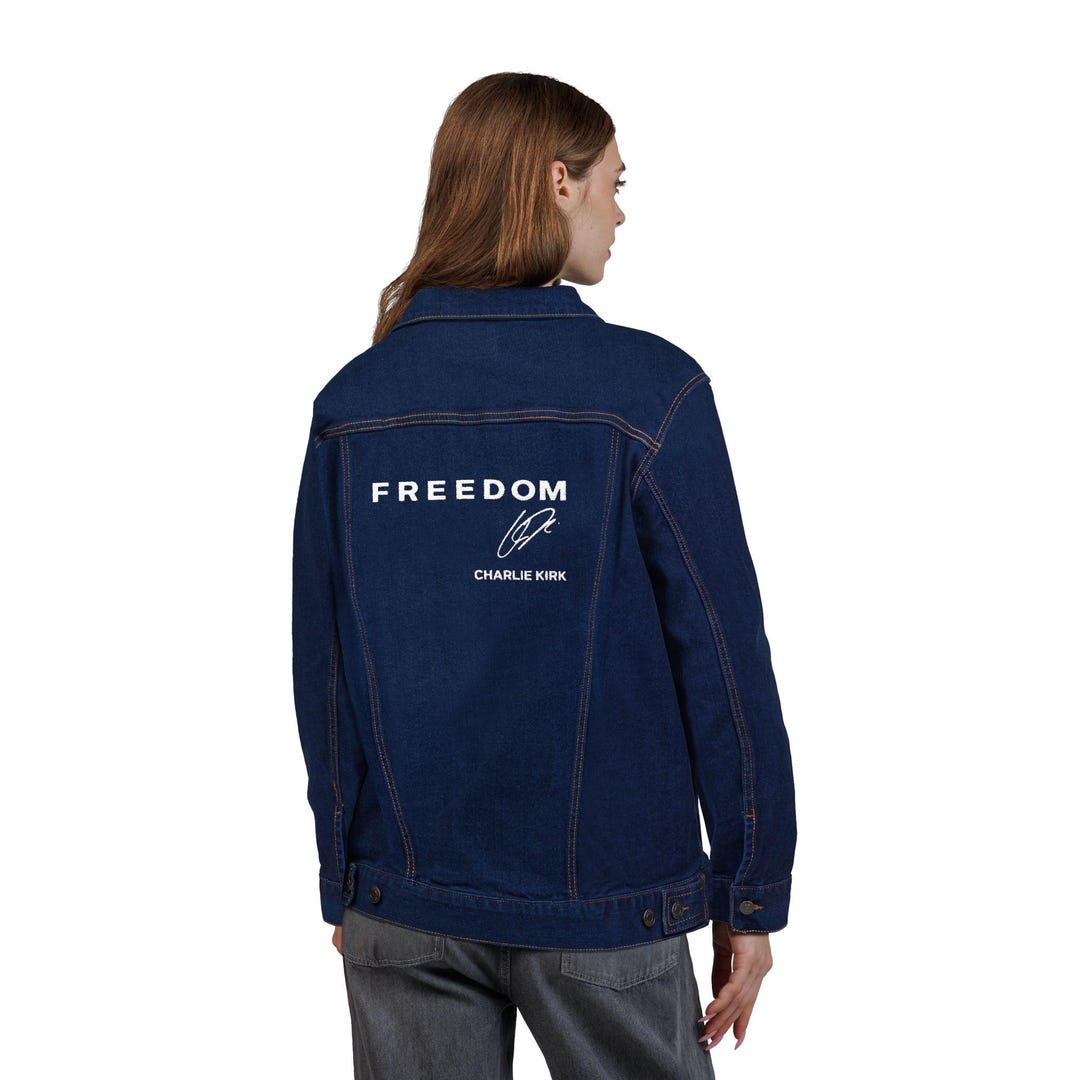 Charlie Kirk Memorial Denim Jacket, Freedom Embroidered Jean Jacket ...