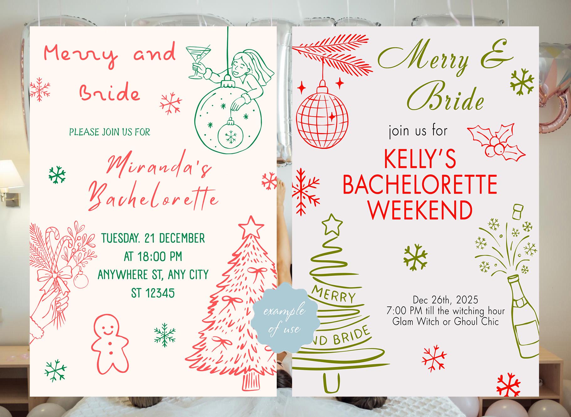 Christmas Bachelorette Clipart Set Holiday Party SVG PNG Whimsical ...