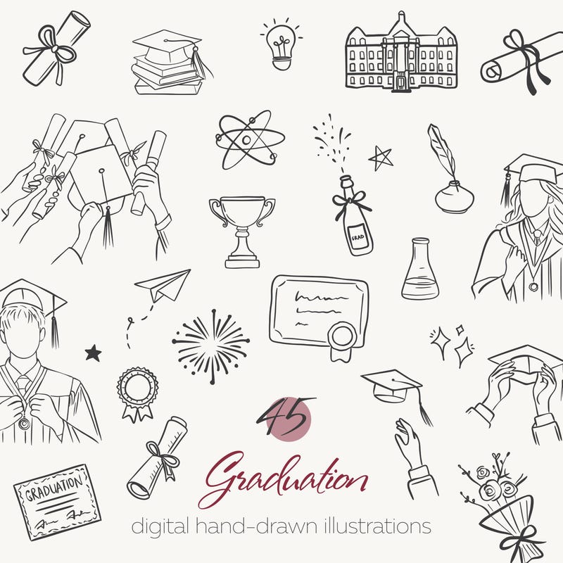 Graduation Line Art - Etsy