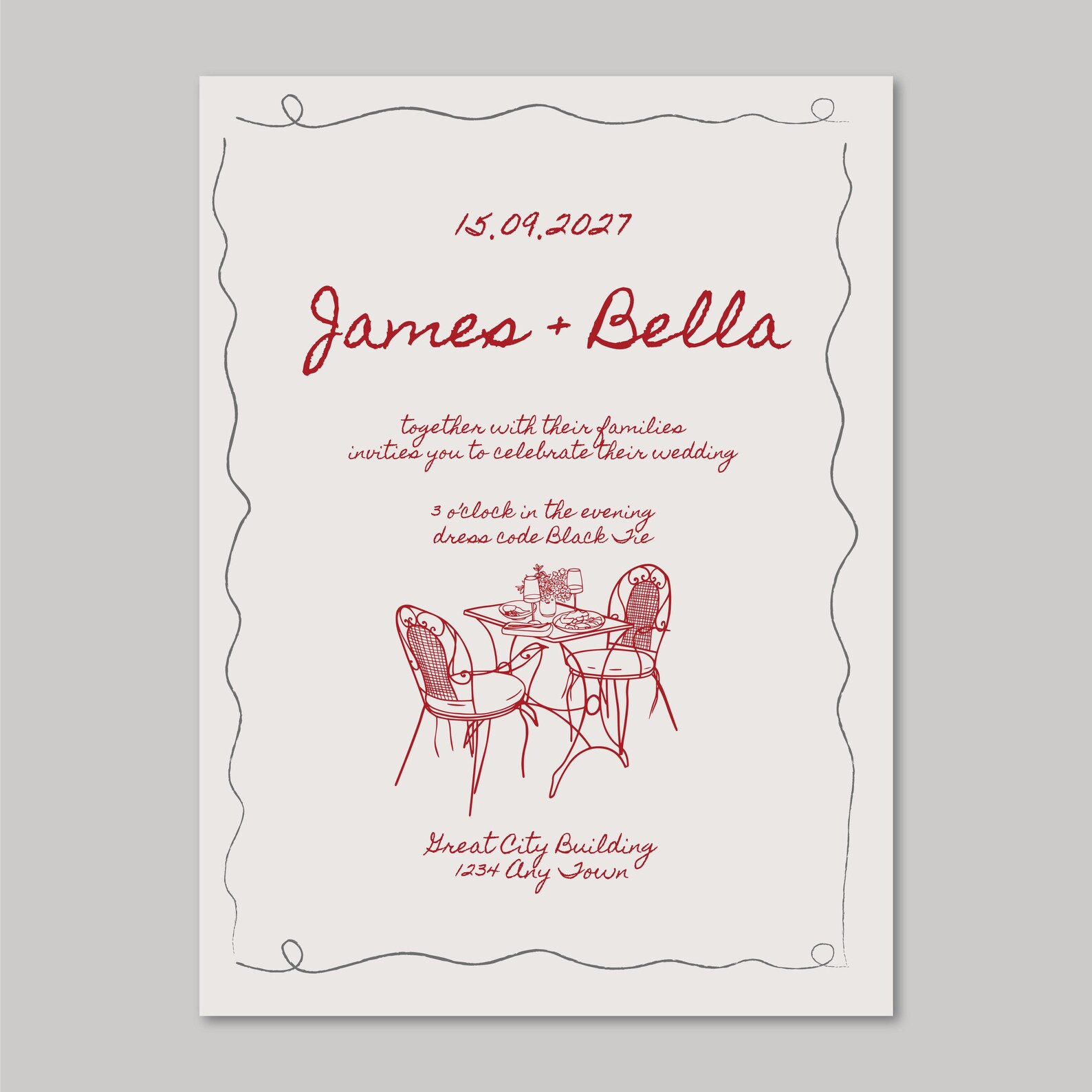 Cafe Tables Line Art Hand Drawn Bistro Table Illustrations Romantic ...