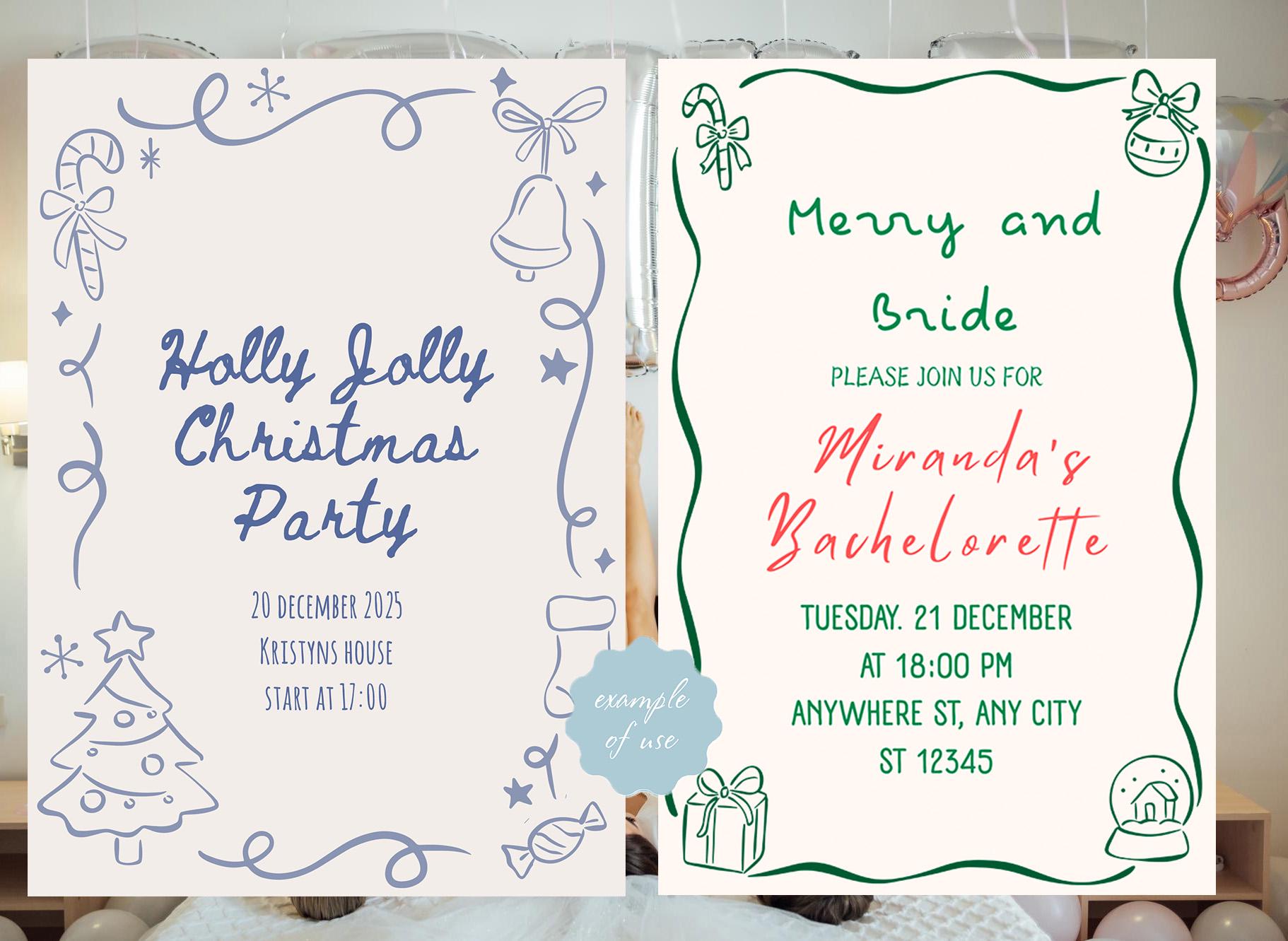Whimsical Christmas Frame Clipart PNG SVG Holiday Borders Cute Frame ...