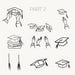 Graduation Сlipart SVG PNG Set Line Art Clipart Bandle Illustrations ...