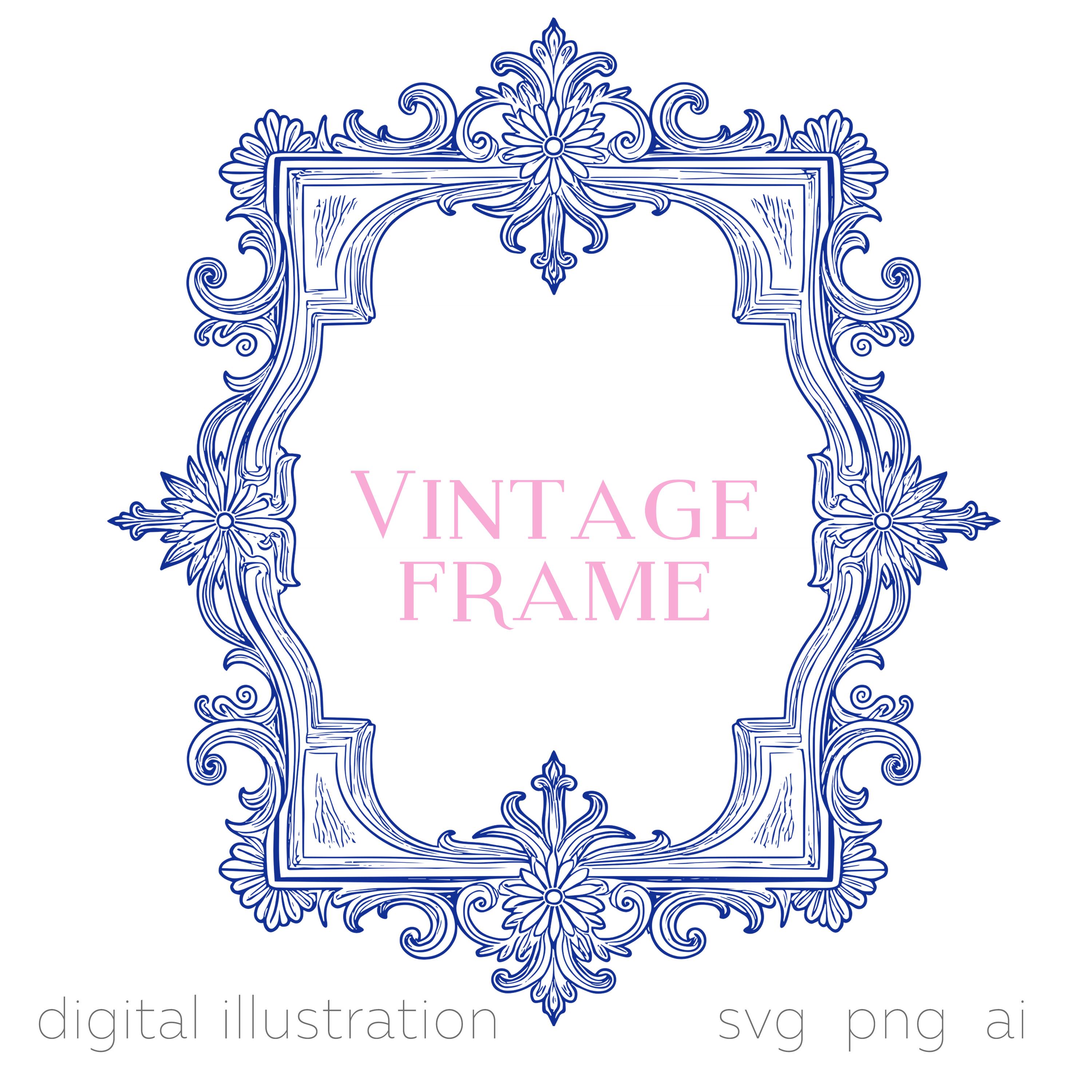 Baroque Vintage SVG Wedding Frames Wedding Crest Frame Invite Botanical ...