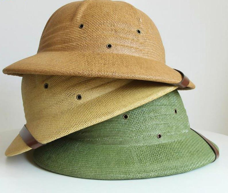 Safari Pith Helmet: Costume Explorer Hat With Brown Band - Etsy