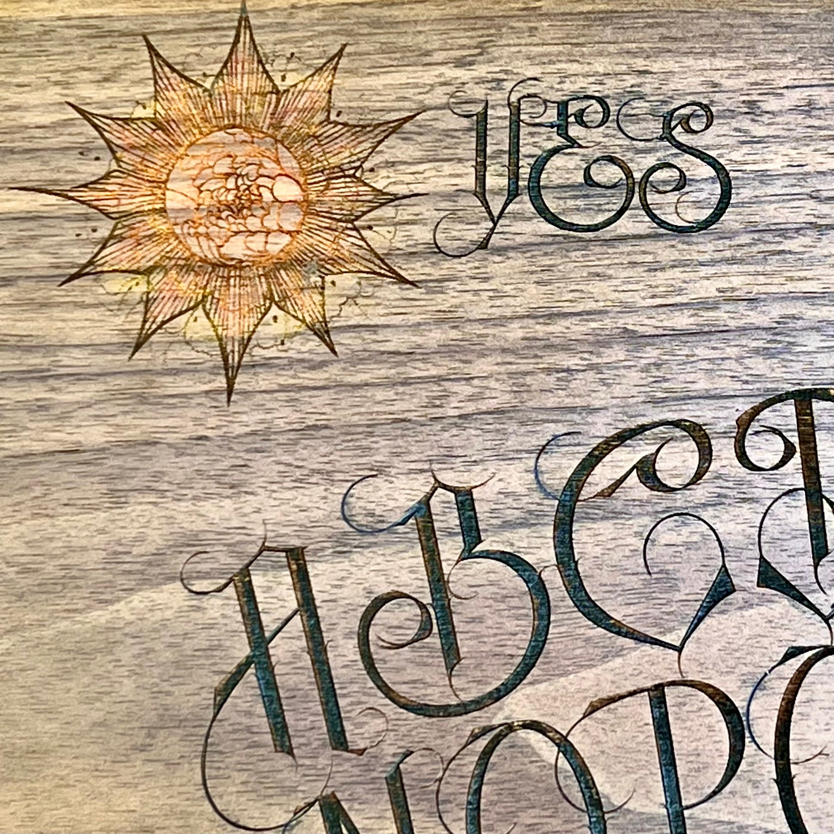 Marigold Spirit Board & Planchette — Hand Painted Engraved Walnut Ouija ...