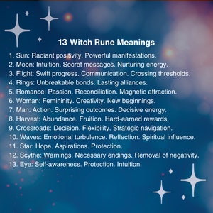 Witch Runes - Set of 13 Hand-painted Engraved Wood Runes With Bag - Etsy