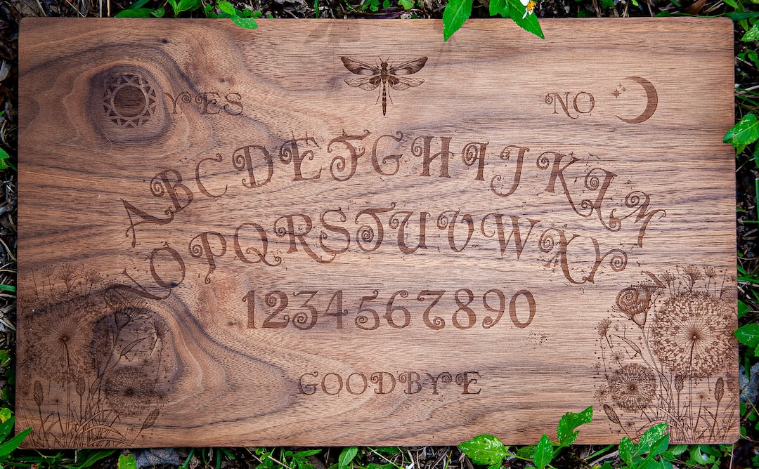 Spirit Board and Planchette: One-of-a-kind, Wood Engraved, Hand-painted ...
