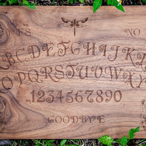 Spirit Board and Planchette: One-of-a-kind, Wood Engraved, Hand-painted ...