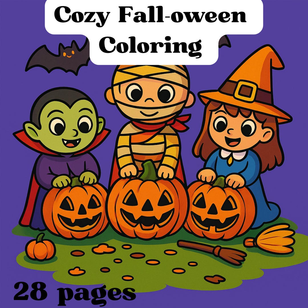 Halloween & Fall Coloring Pages – 28 Pages | Printable Coloring Book ...