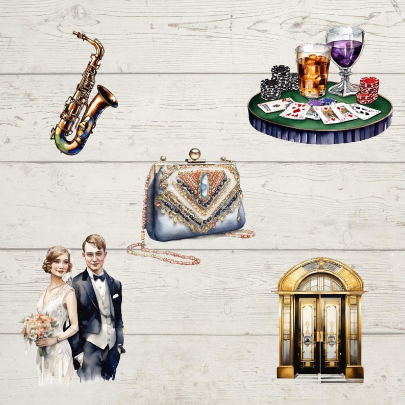 1920s Clipart Set – 30 PNG Illustrations | Roaring Twenties, Great ...