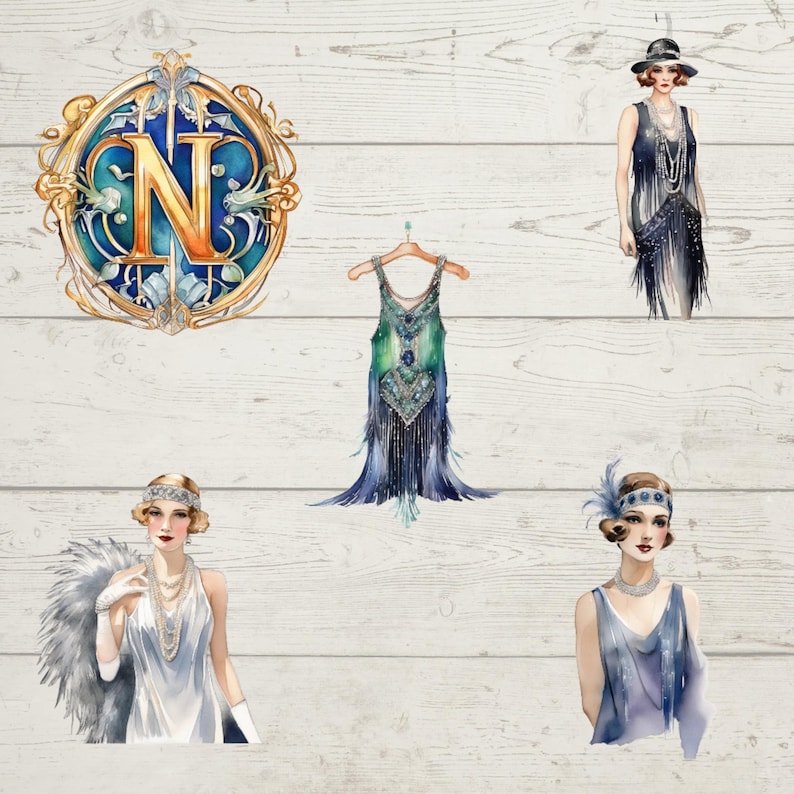 1920s Clipart Set – 30 PNG Illustrations | Roaring Twenties, Great ...