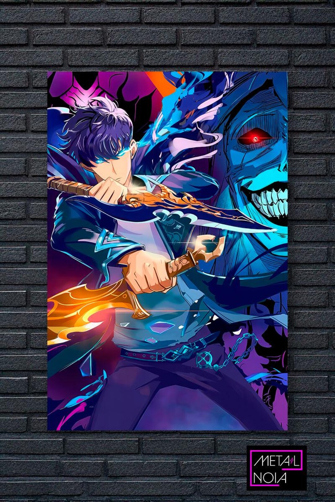 Solo Leveling Art HD Metal Picture- Sung Jinwoo and Statue of God ...