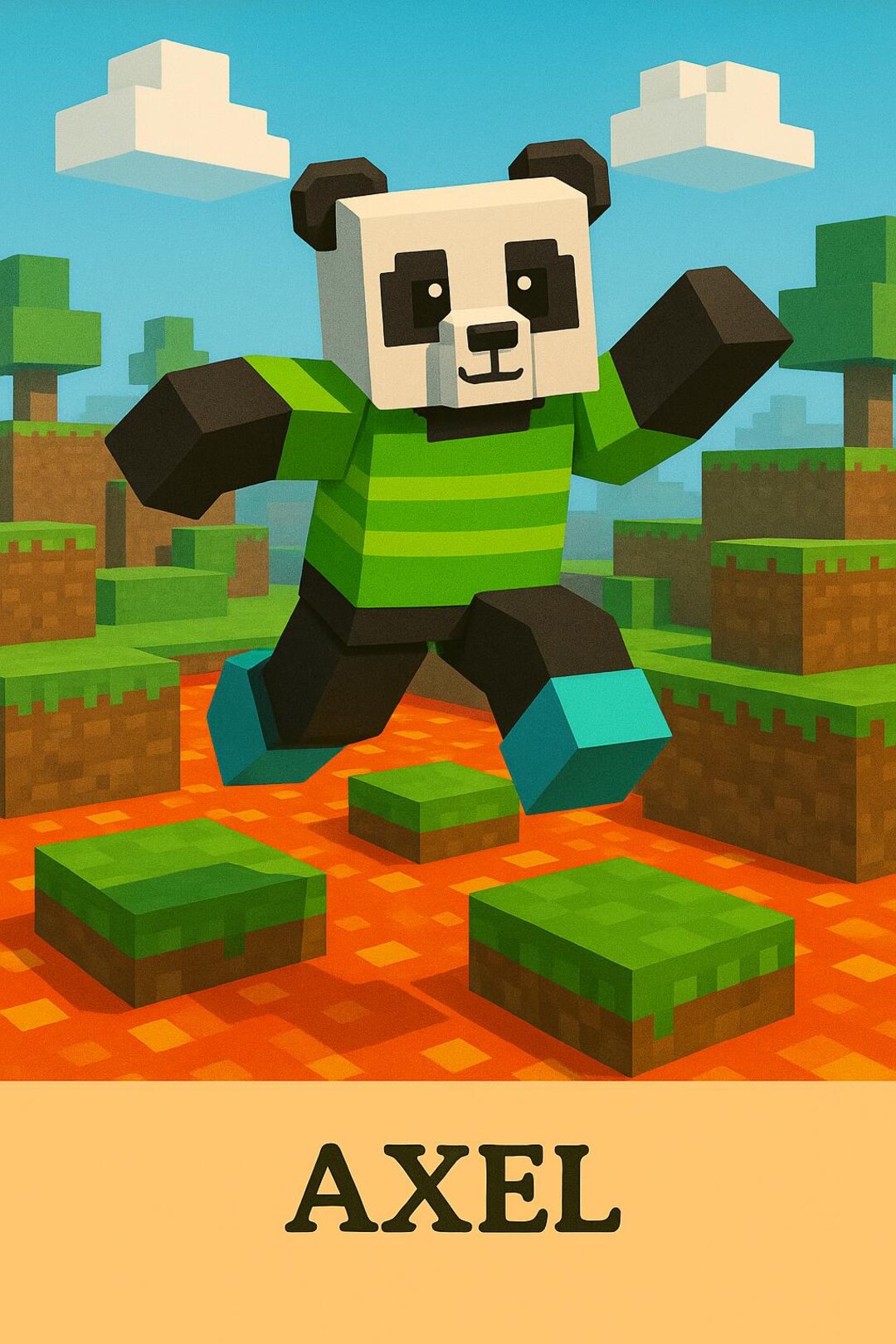 Axel – Pixel Warrior Panda | %10 Donated to WWF - Etsy