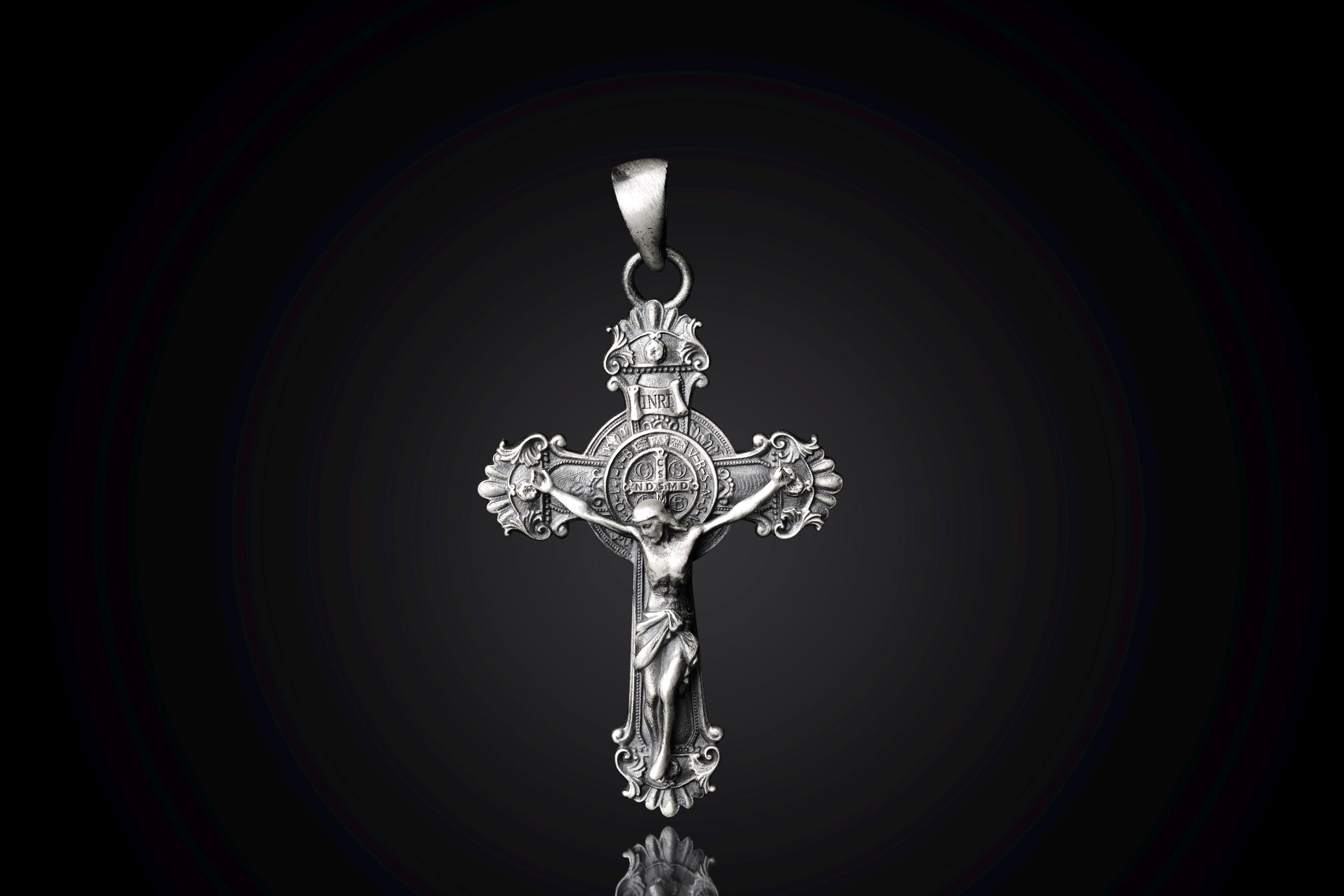 Handmade Silver Jesus Crucifix Necklace, Religious Jewelry, Christian ...