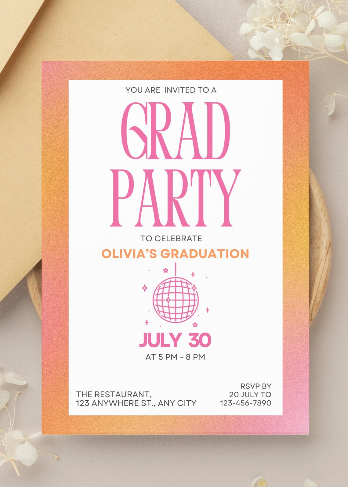 Editable Graduation Party Invitation | Modern Grad Party Invite | Class ...