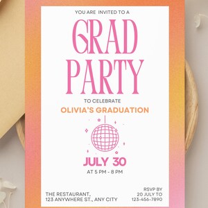 Editable Graduation Party Invitation | Modern Grad Party Invite | Class ...