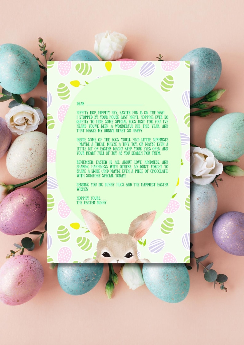 Printable Easter Bunny Letter for Kids – Personalized Easter Surprise ...