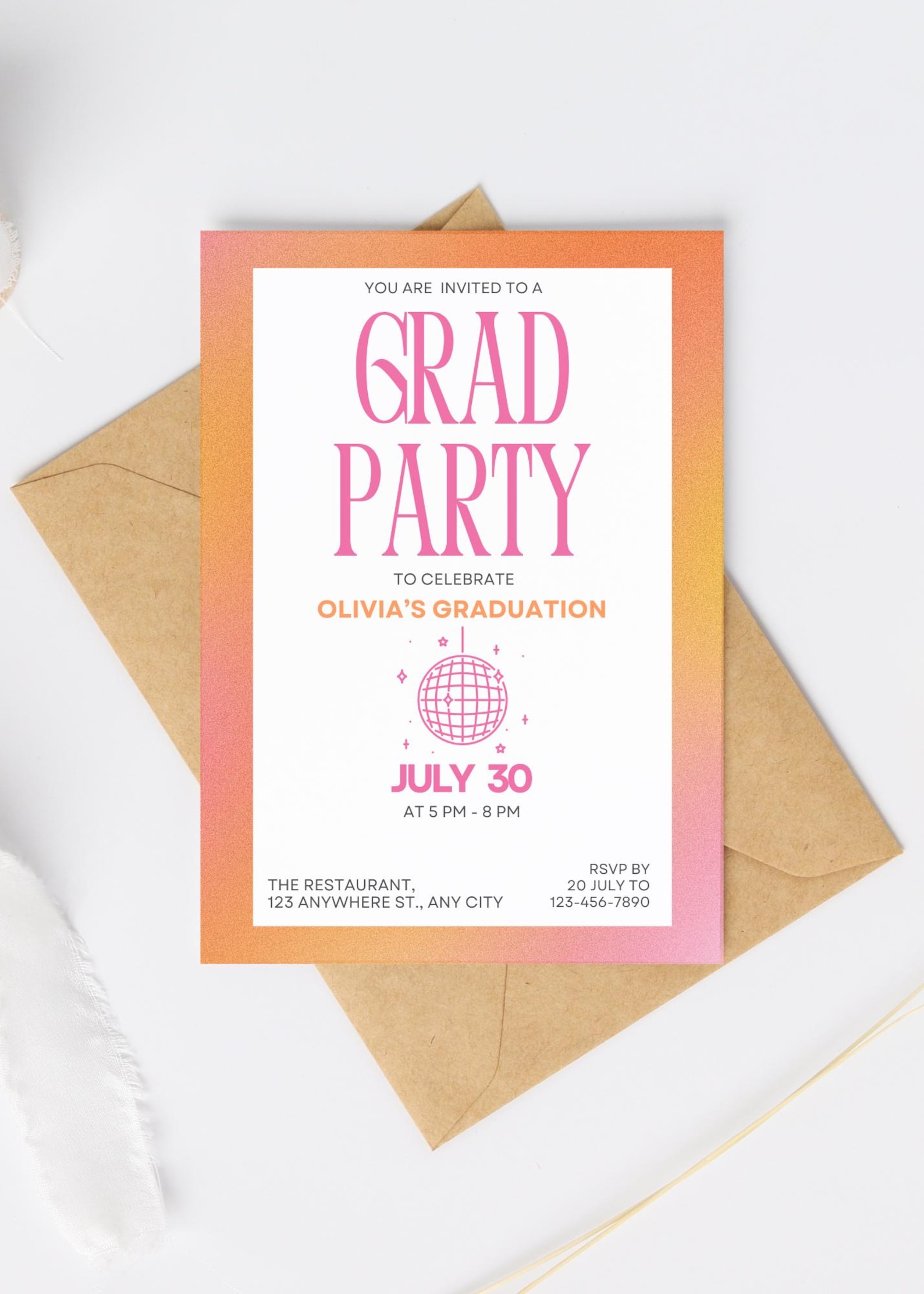 Editable Graduation Party Invitation | Modern Grad Party Invite | Class ...