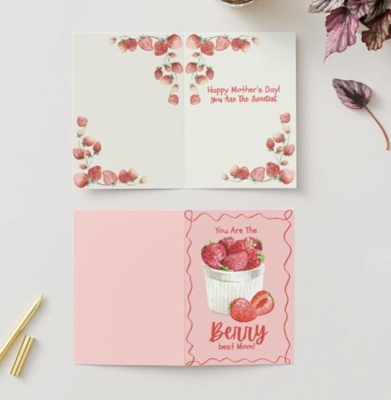 Printable Mother's Day Card | You Are the Berry Best Mom | Cute ...