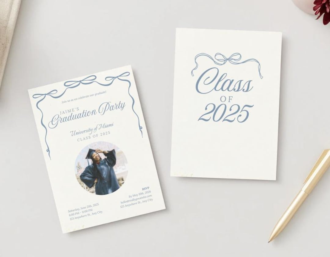 Editable Graduation Party Invitation | Class of 2025 Grad Invite ...