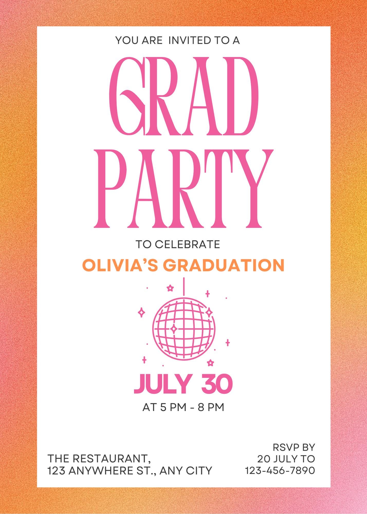 Editable Graduation Party Invitation | Modern Grad Party Invite | Class ...