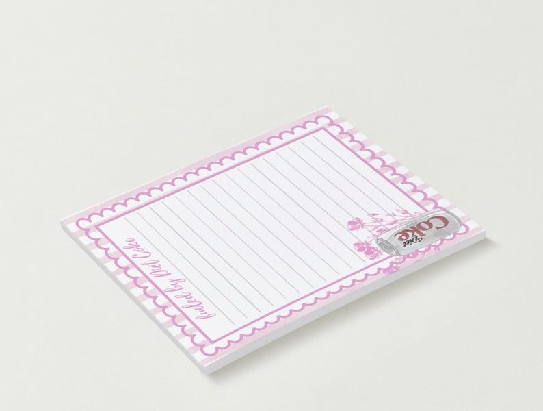 Fueled by Diet Coke | Printable Notepad | Instant Download | Cute Pink ...