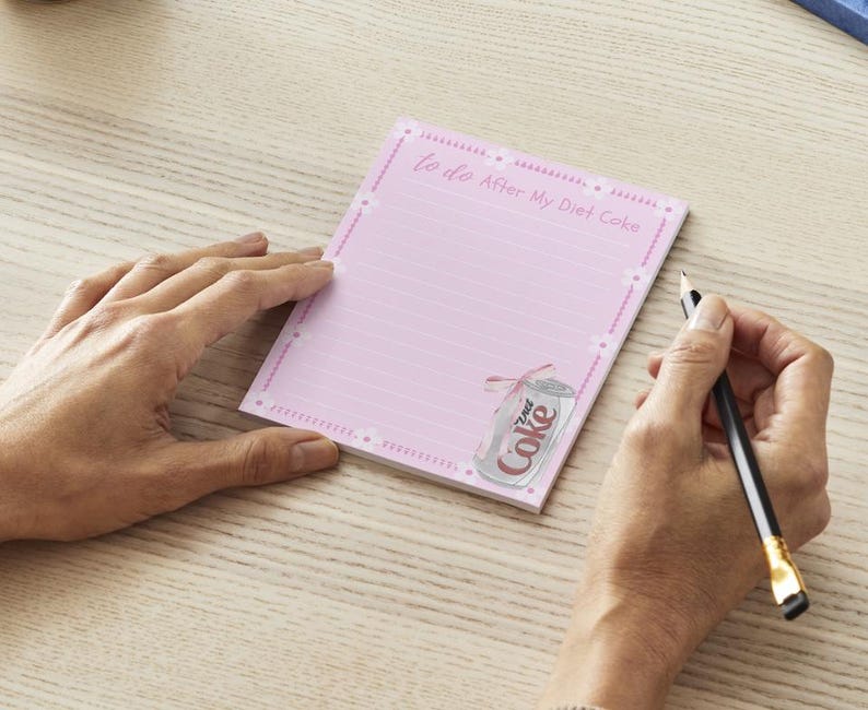 Pink "to Do After My Diet Coke" Notepad | Printable Diet Coke ...