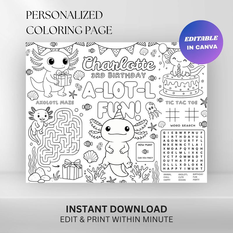 Axolotl Colouring Sheets - Etsy UK